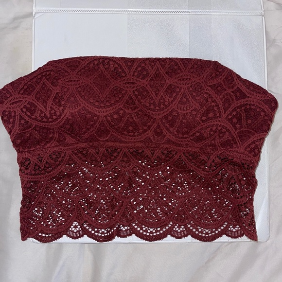 Colsie | Intimates & Sleepwear | Maroon Lace Tube Bralette | Poshmark